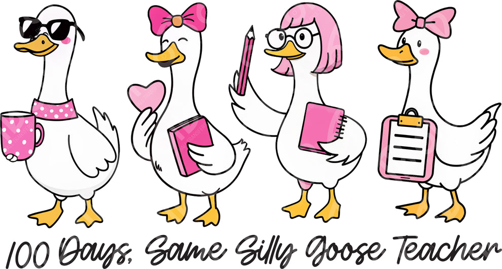 100 Days of School Same Silly Goose Teacher DTF Transfer – On The Ball ...